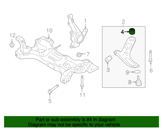 Hyundai - 54584-H5000 - Lower Control Arm Rear Bushing - 2018-2022 ...