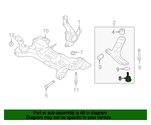 54530-H9100 - Suspension Ball Joint 2018-2022 Hyundai Accent ...