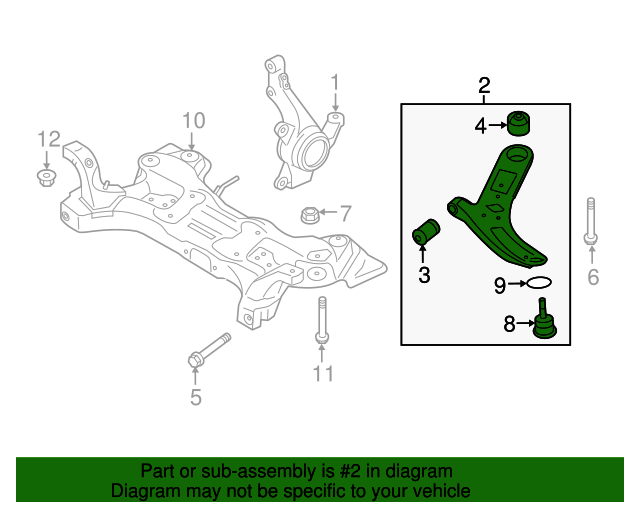2018-2022 Hyundai Accent Lower Control Arm 54500-H9000 | HyundaiParts ...