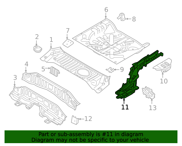 G5511-5RLMA - Rear Rail Assembly 2018-2024 Nissan Kicks | Nissan Parts ...