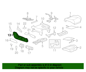 2009-2012 GM Light Cashmere Passenger Seat Outer Recliner Finish Cover ...