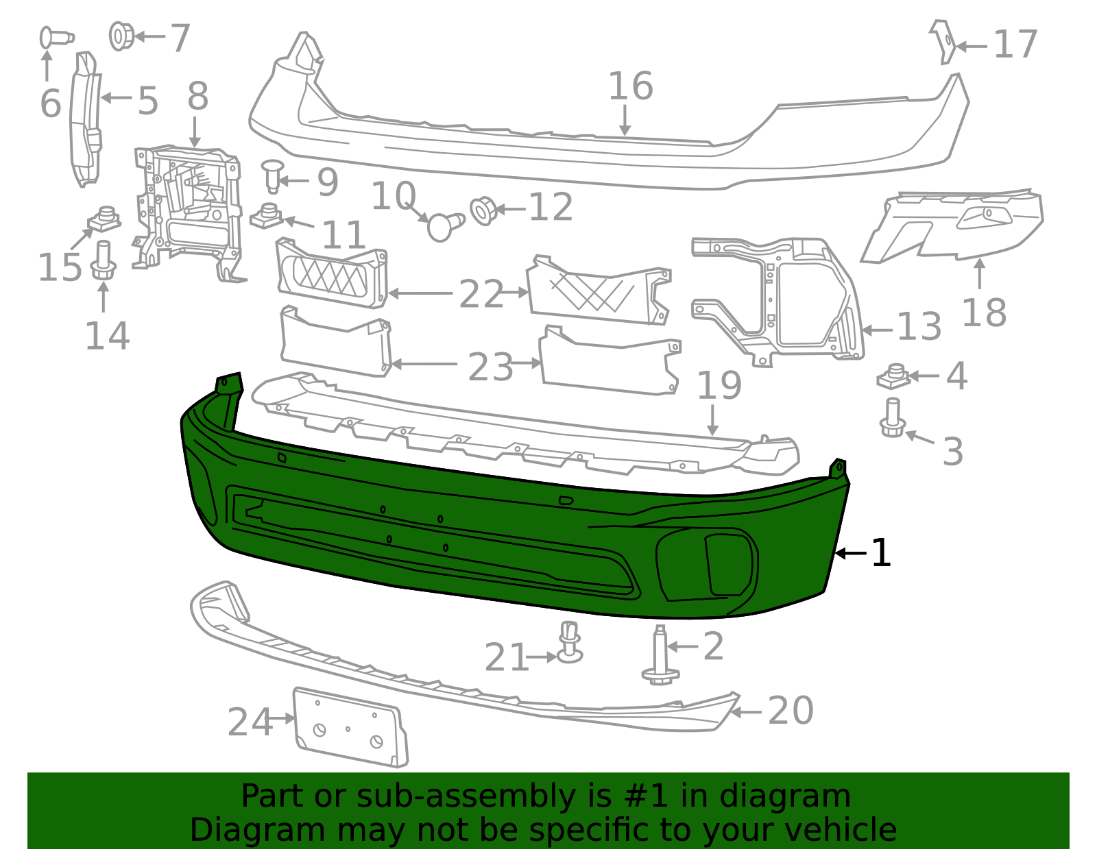 2013-2024 Ram Bumper 68160853AB | Mopar Parts Canada