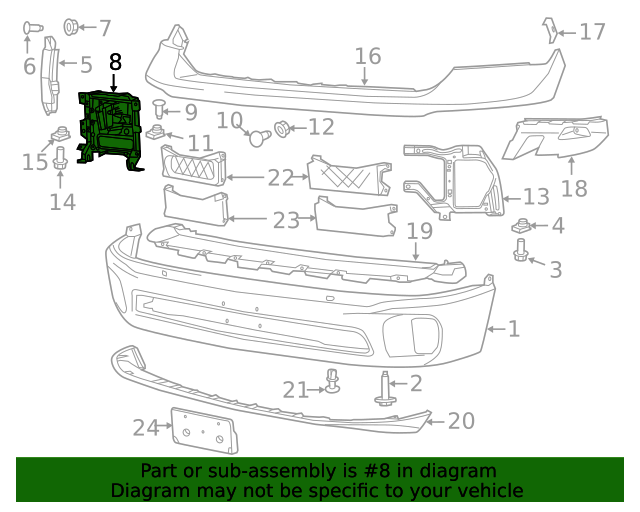 2013-2023 Ram Bumper Bracket 68232485AB | Mopar Parts Canada