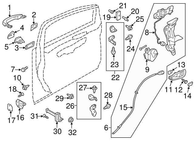 Genuine OEM Ford Part - Handle, Inside CJ5Z-5822601-CB | Genuine OEM ...