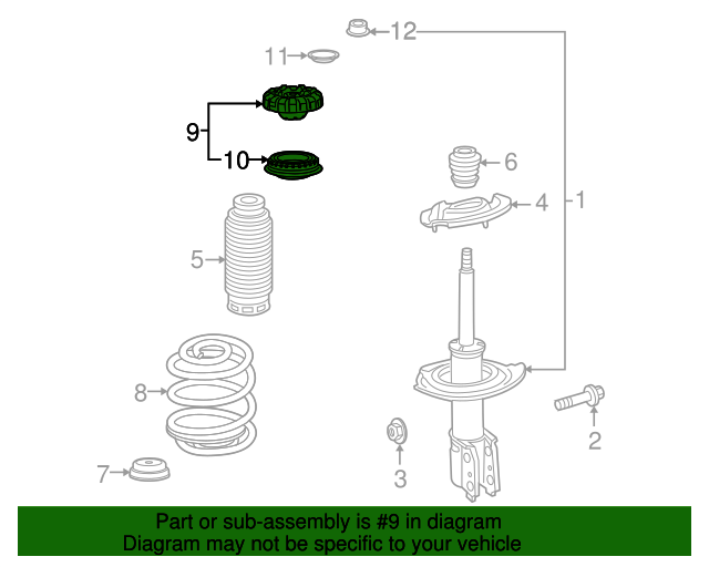 2010-2016 Cadillac SRX Front Suspension Strut Mount 22918669 GM ...