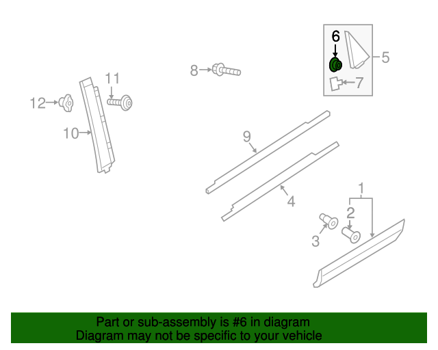 2015-2018 Audi Corner Trim Clip 8K0-839-723 | Audi USA Parts