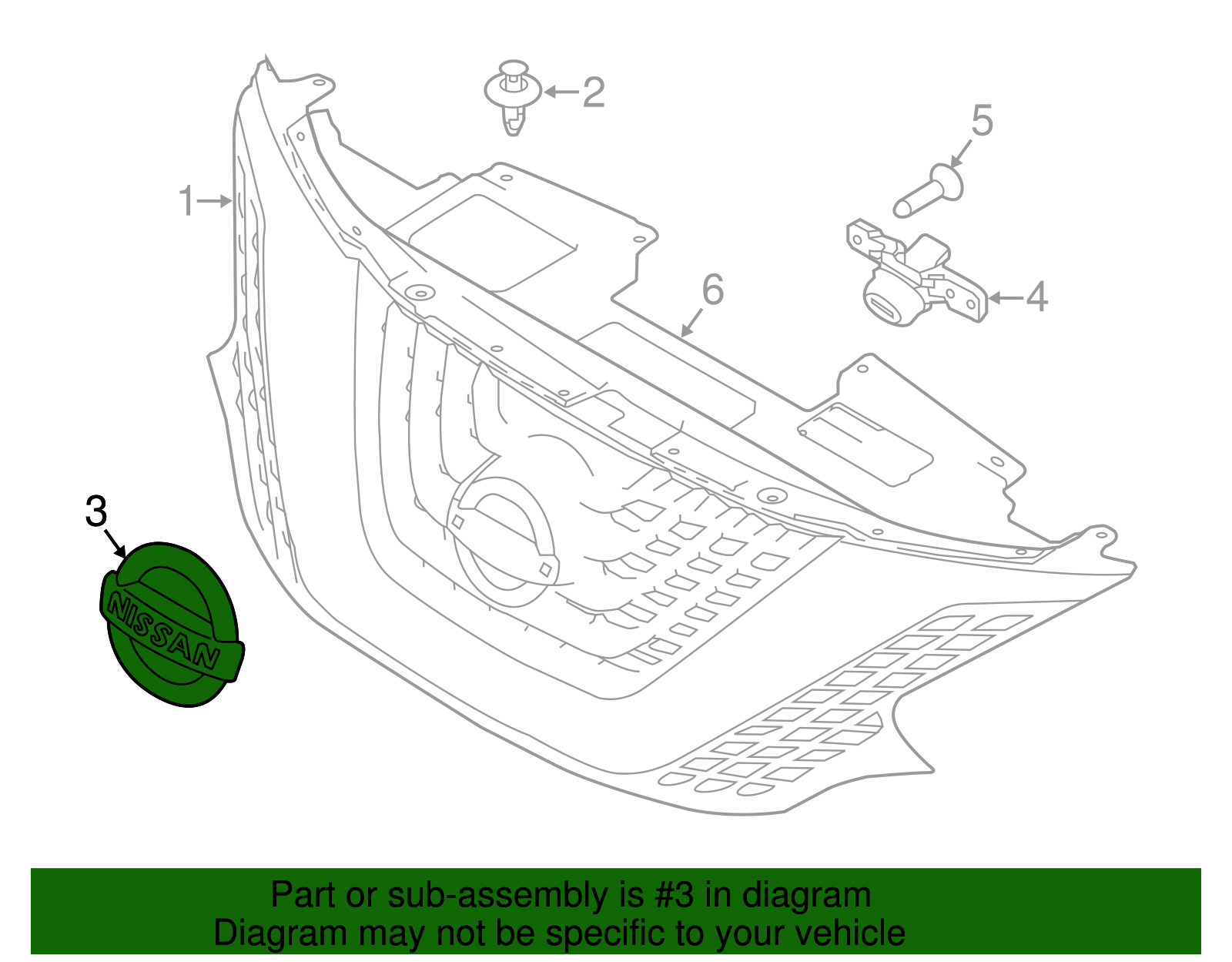 2014-2023 Nissan Grille Emblem 62890-4BA0A | Nissan Parts Central