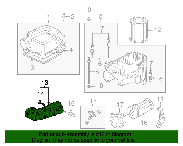 17228-PRB-A01 - Engine Air Intake Hose 2002-2005 Honda Civic | Honda ...
