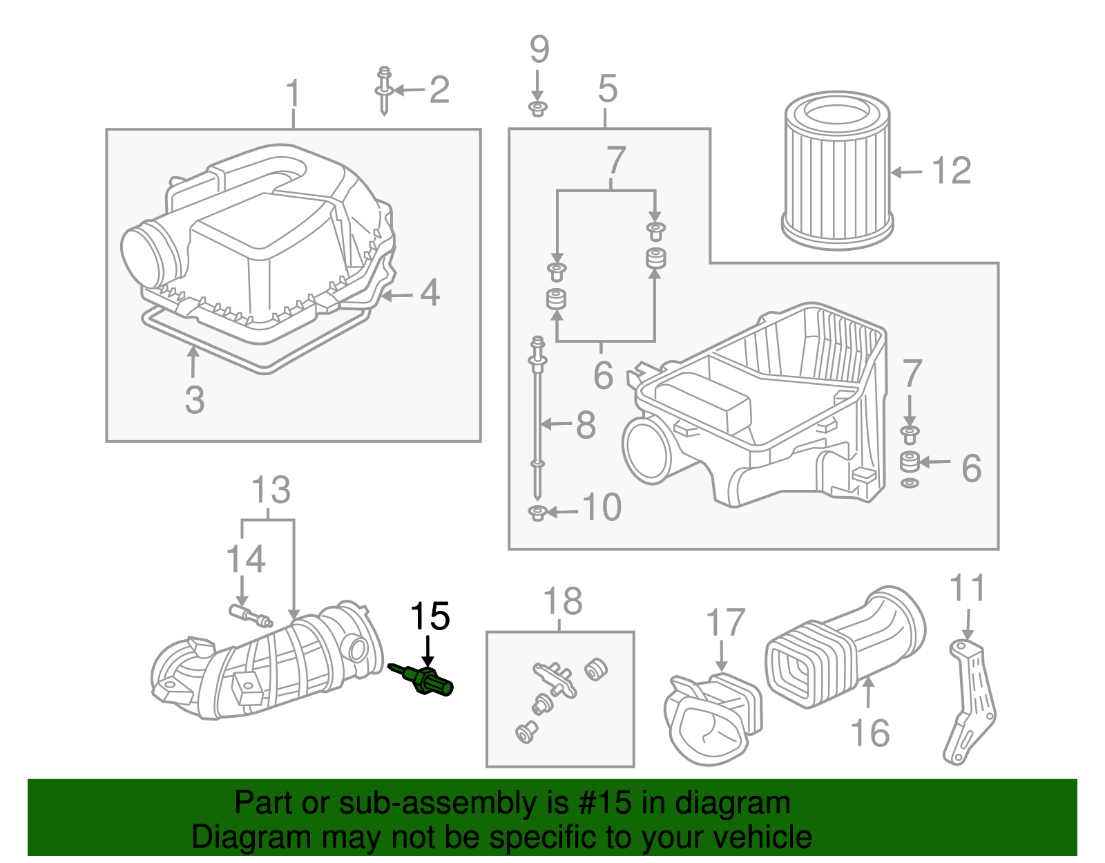 2003-2010 Honda | Air Intake Temp Sensor | 37880-PDA-E01 | Honda OEM ...