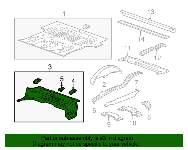 2015-2020 GM Number 3 Underbody Cross Sill 22973168 | AutoNationParts.com