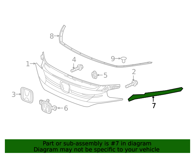 2017-2021 Honda Civic Side Molding 71129-TED-T01 | OEM Parts Online