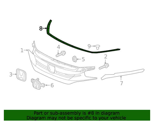 OEM 2017-2020 Honda Civic Rubber, Hood Seal 74146-TEA-T00 | Majestic ...
