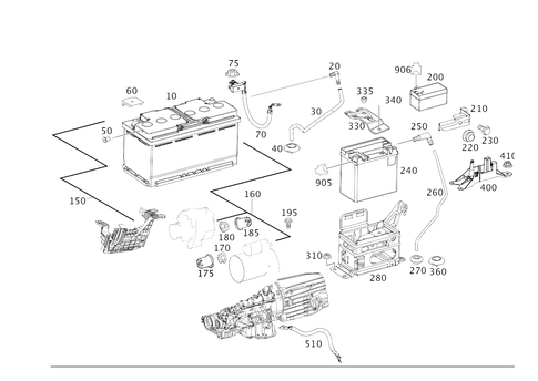 Battery, Starter and Alternator Line for 2009 Mercedes-Benz GL450 ...