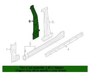 5G4-809-444 - Inner Center Pillar 2015-2021 Volkswagen | Volkswagen ...