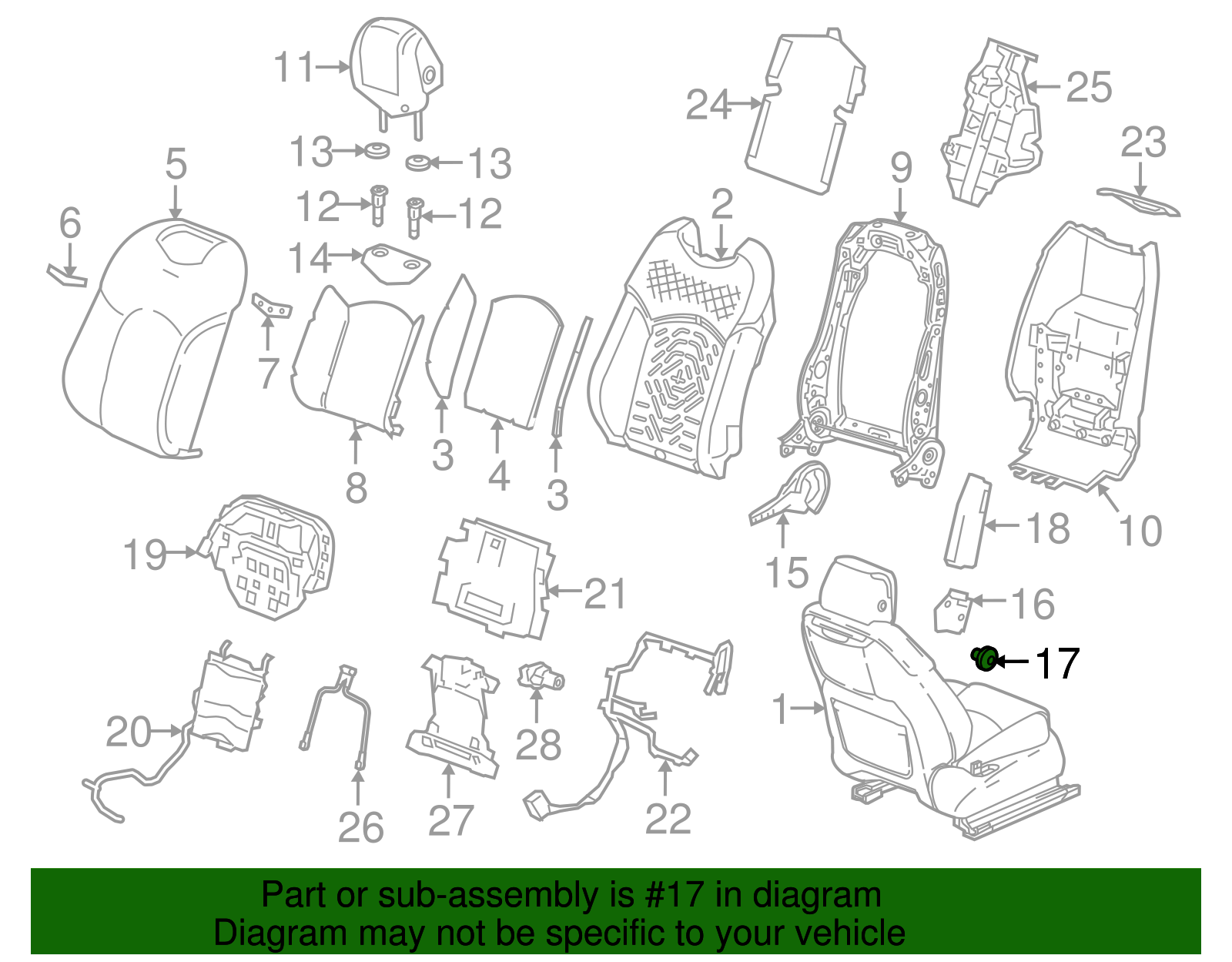 2016-2025 GM Front Seat Bolt 13518993 | TascaParts.com