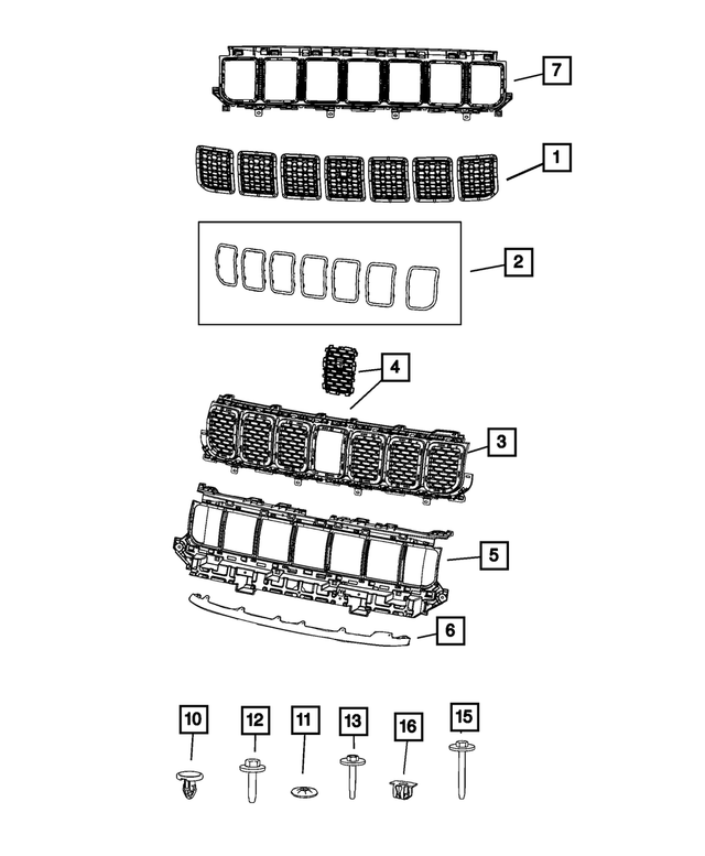 2022-2023 Jeep Upper Grille 7DS85DX8AB | My Mopar Parts