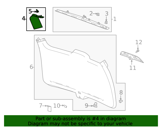 2021-2022 GM Fawn Passenger Side Liftgate Upper Side Trim Finish Panel ...