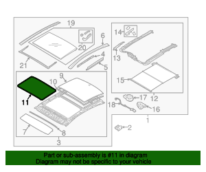 2015-2019 Hyundai Sonata Glass Weather-Strip 81614-C1000 | Hyundai ...