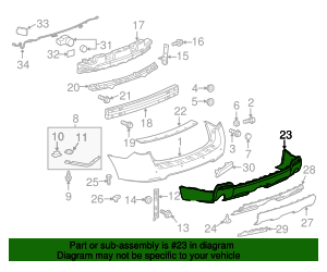 2010-2015 GMC Terrain Rear Lower Bumper Cover 25880093 GM ...