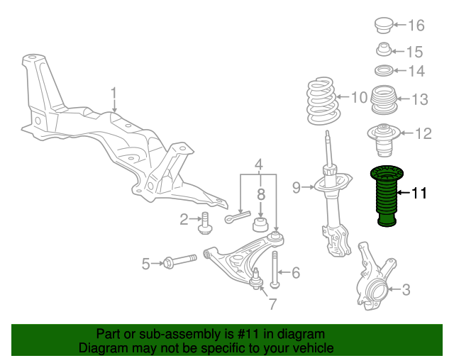 2014 Toyota Yaris Upper Spring Insulator 48157-0D050 | Toyota Parts Center