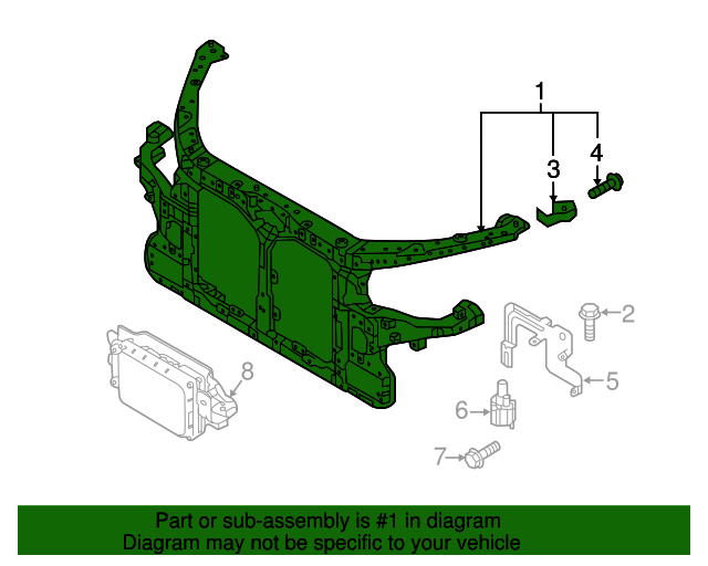 2015-2017 Kia K900 Radiator Support 64101-3T000 | TascaParts.com
