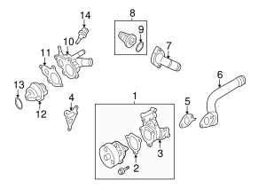 11060-JA00A - Water Outlet 2007-2013 Nissan Altima | Nissan Parts ...
