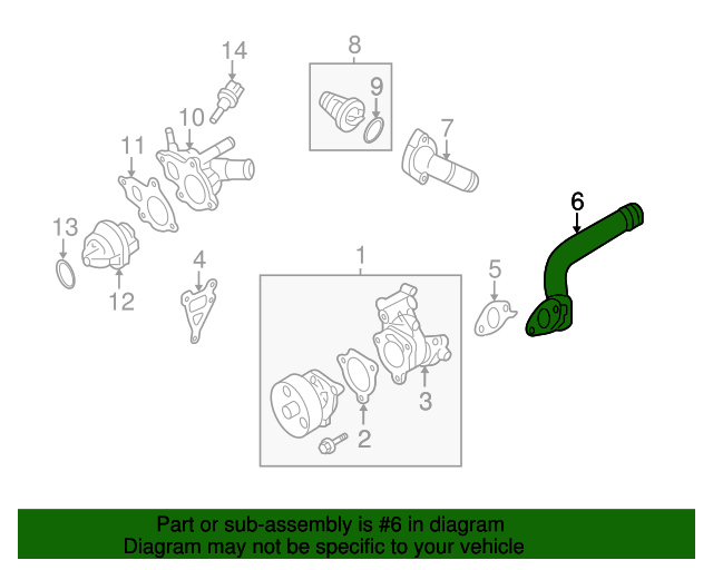 13048-3Z00B - Water Inlet Pipe - 2002-2013 Nissan | World OEM Parts Nissan