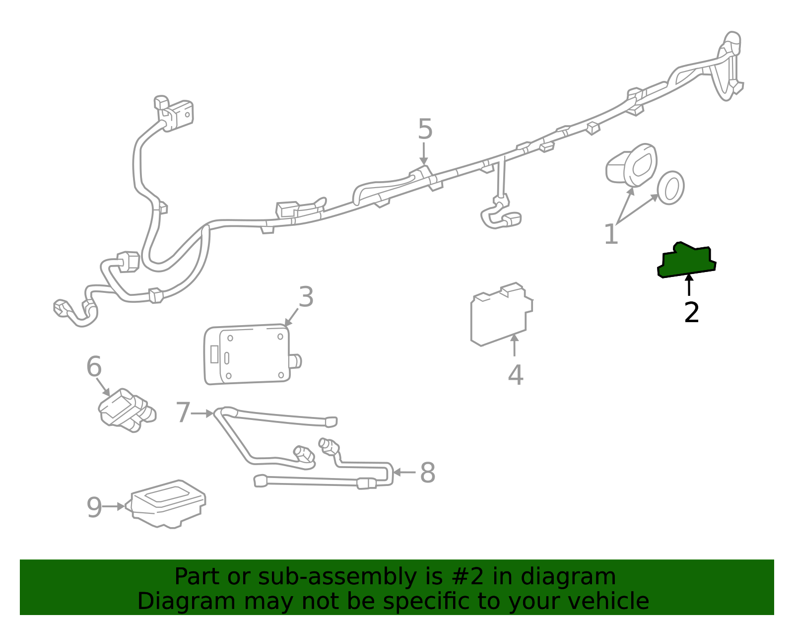 84595934 - Passenger Side Rear Park Assist Alarm Sensor Bracket 2020 ...