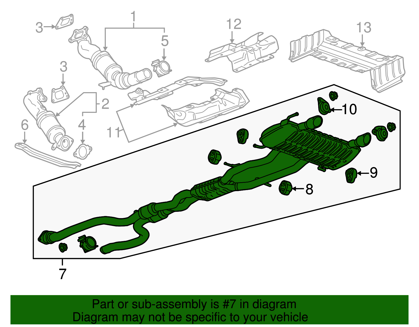 2013-2016 Cadillac ATS Exhaust Muffler Assembly with 3-Way Catalytic ...
