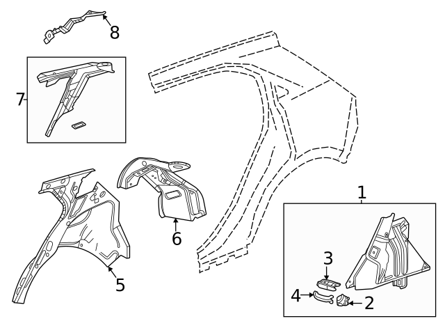2021-2023 Buick Envision Passenger Side Body Rear Lower Baffle 84907079 ...