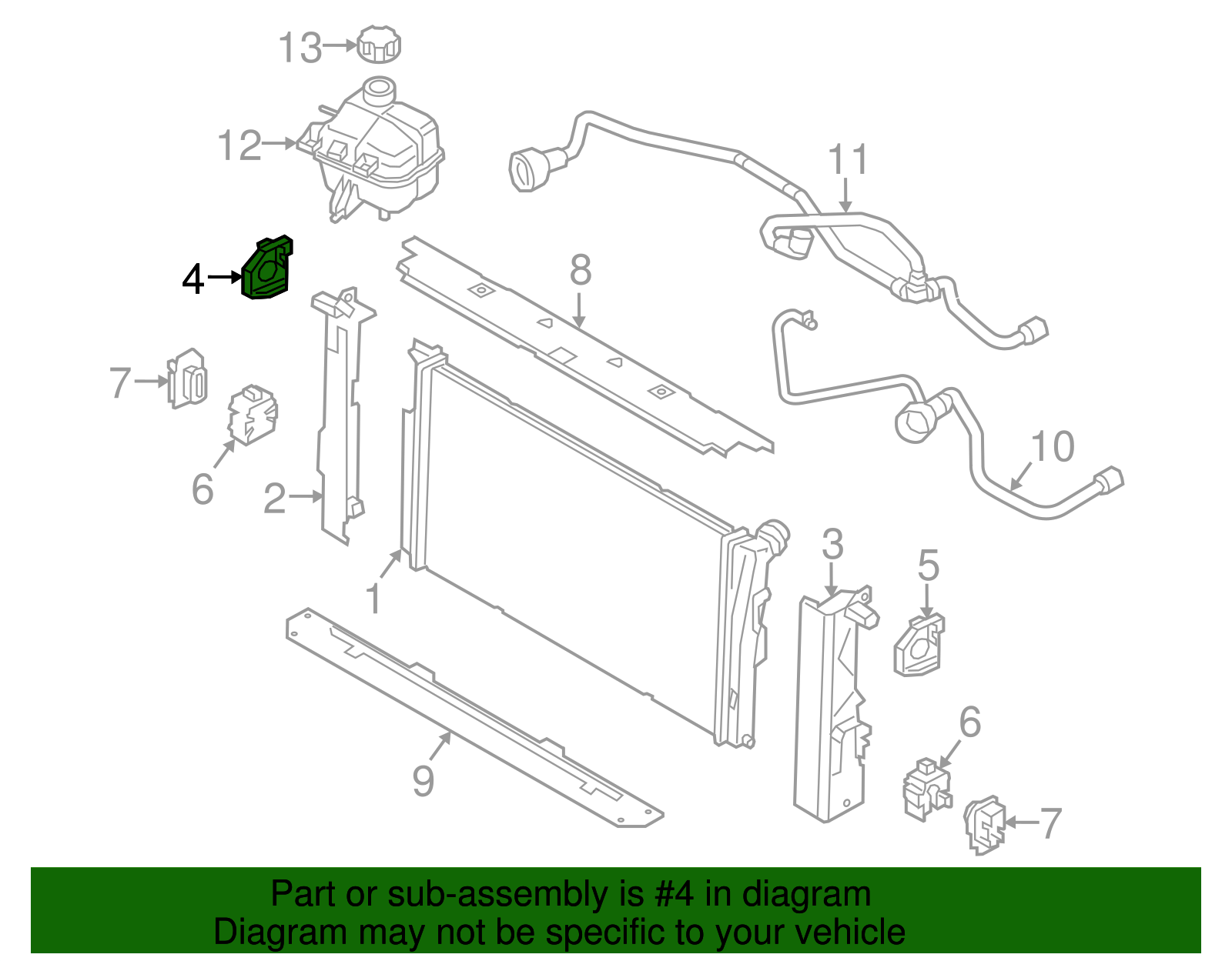2012-2021 BMW Radiator Bracket Lower Bracket 17118620733 | OEM Parts Online