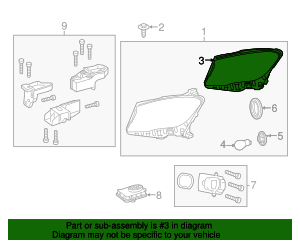 156-826-02-58 - Headlamp Assembly Seal 2015-2020 Mercedes-Benz ...