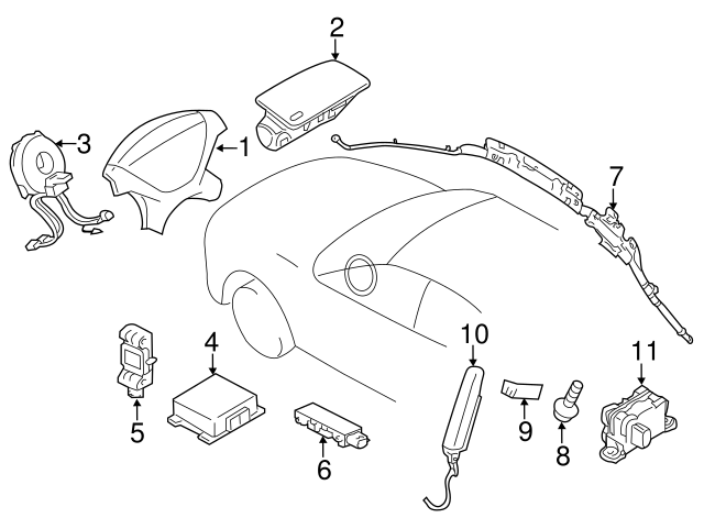 2002-2012 Mitsubishi Air Bag Impact Sensor 8651A014 | Mitsubishi Motors ...