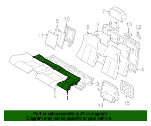2012-2018 BMW Foam rubber pad, seat, rear 52-20-7-266-502 ...