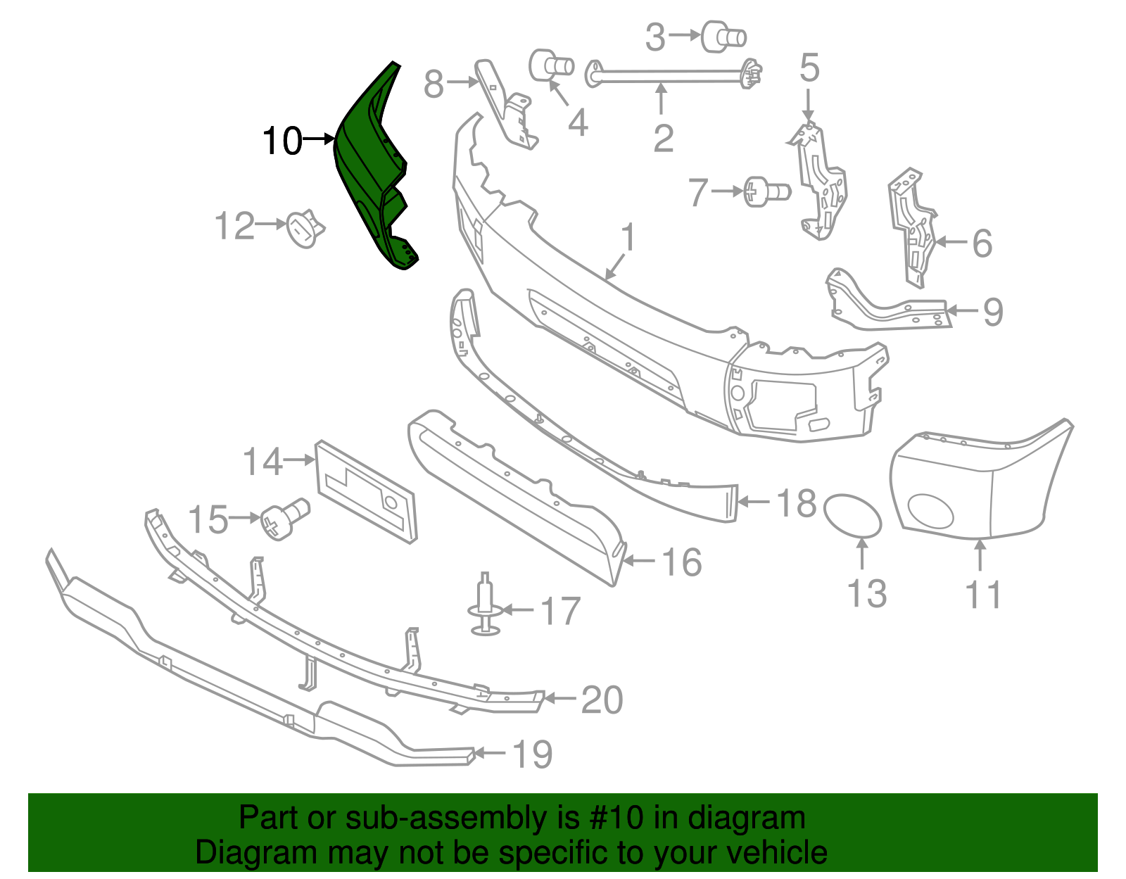 2008-2015 Nissan TITAN Bumper Side 62024-ZR00A | OEM Parts Online