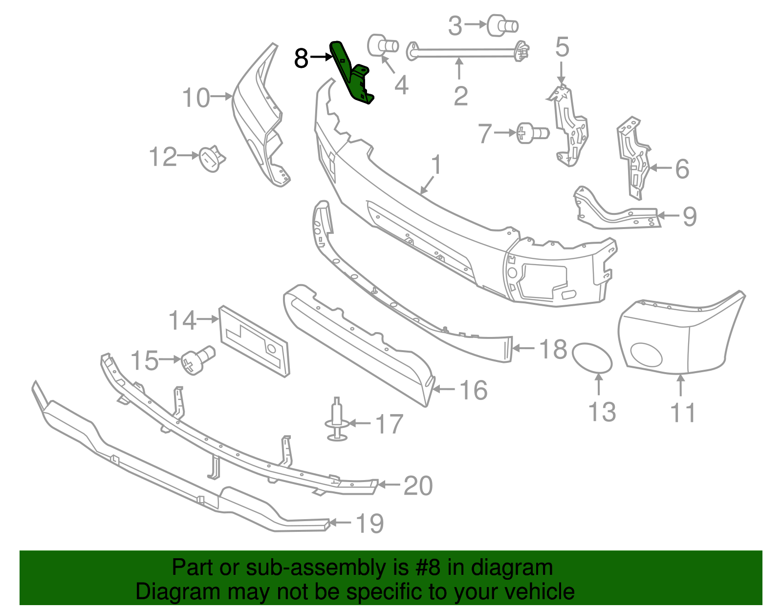 2004-2015 Nissan Bumper Bracket 62044-7S600 | Bill Kay Nissan Parts
