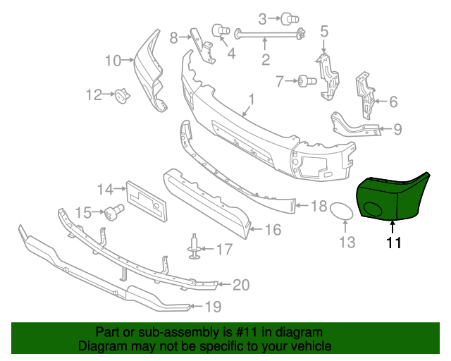 2008-2015 Nissan Titan Bumper Side 62025-ZR00A | QuirkParts