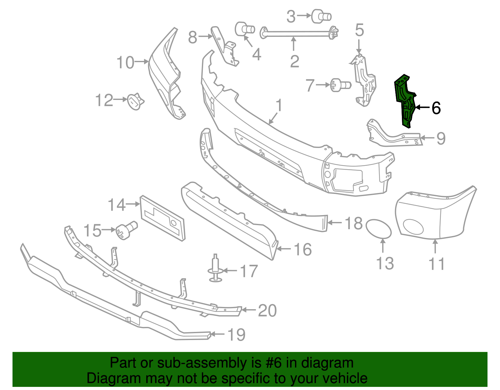 2004-2007 Nissan Bumper Bracket 62215-ZJ00A | Bill Kay Nissan Parts