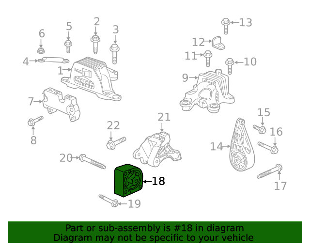 2021-2023 Buick Envision Rear Transmission Mount 84356453 ...