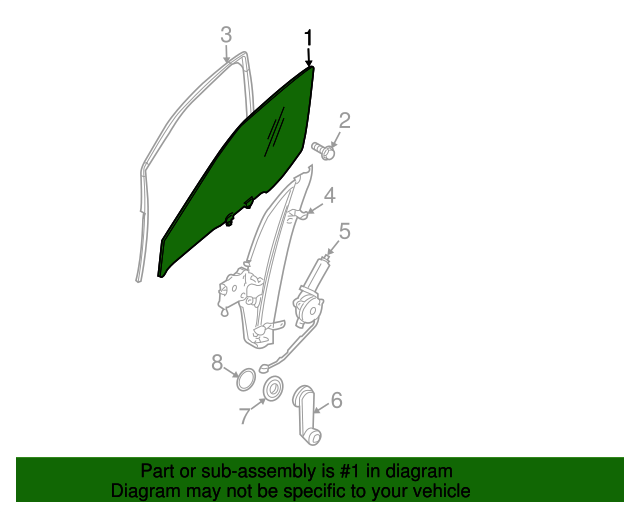 80300-ZL00A - Door Glass - 2009-2021 Nissan | Nissan OEM Parts Direct