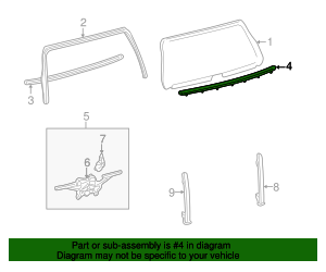 Genuine Toyota Back Glass Weatherstrip part# 68290-0C010 for 2001-2007 ...