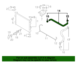 25414-3K100 - Radiator Coolant Hose 2006-2008 Hyundai Sonata ...