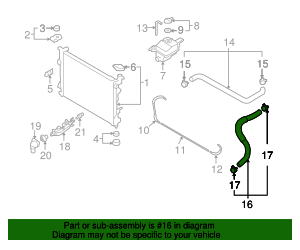 25415-3K100 - Radiator Coolant Hose 2006-2008 Hyundai Sonata ...