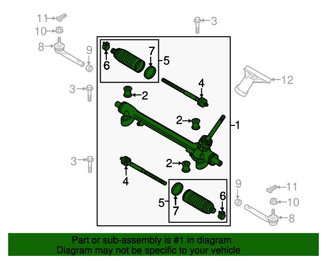 TK48-32-110C - Steering Gear 2016-2021 Mazda CX-9 | Mazda Wholesale Direct