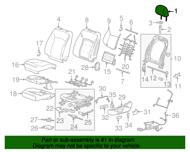 2011-2017 Buick Regal Light Neutral Front Seat Head Restraint 22839025 ...