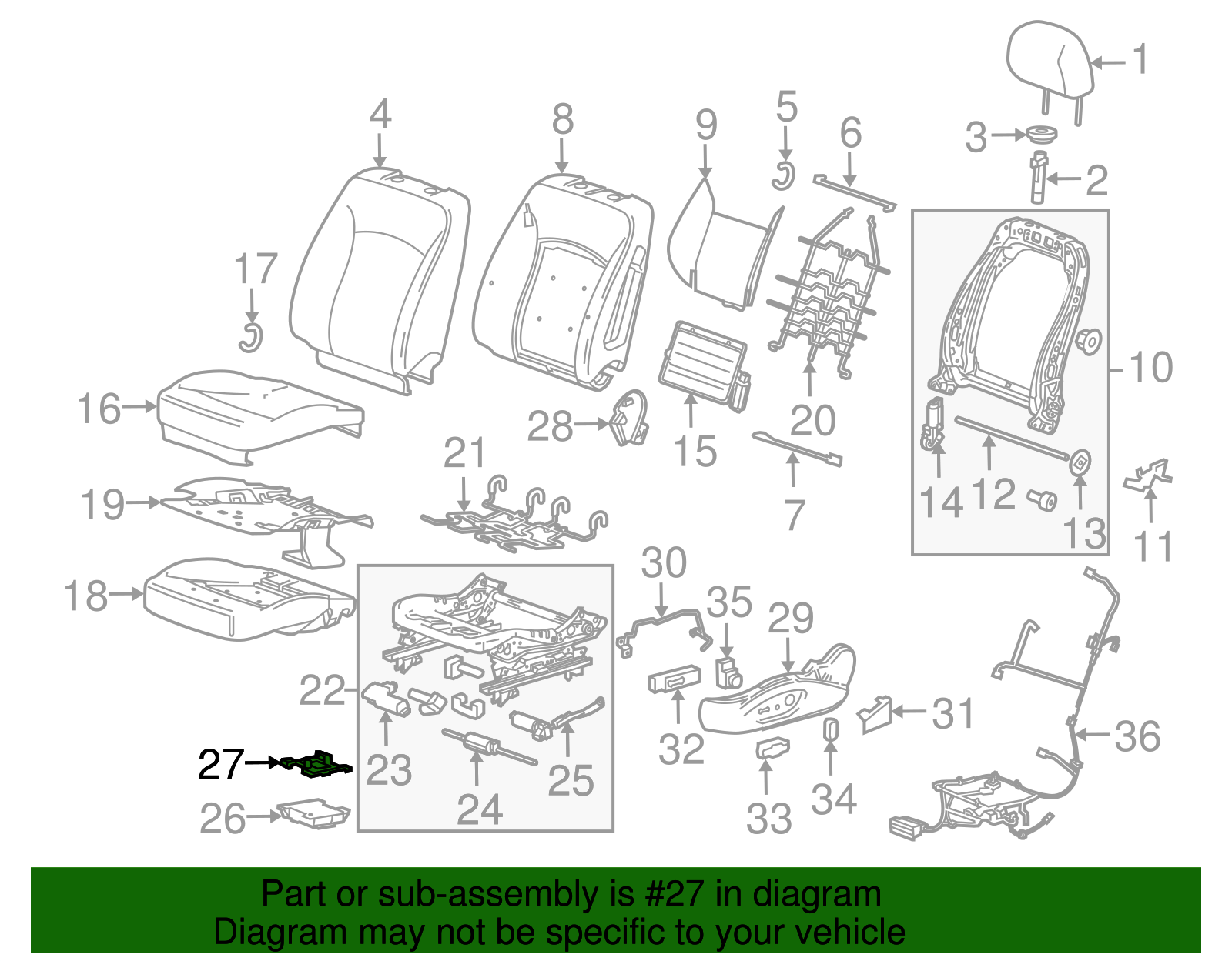 13272973 - Driver Seat Control Module Bracket 2011-2017 Buick Regal ...
