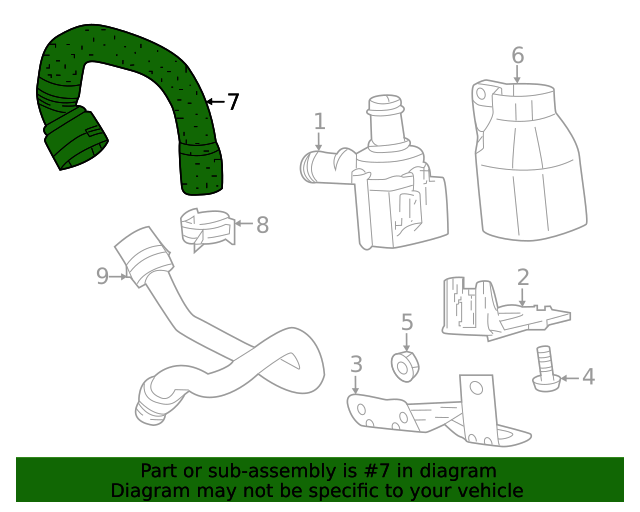 2018-2019 Audi Radiator Coolant Hose 8W0-122-055-AM | Audi USA Parts