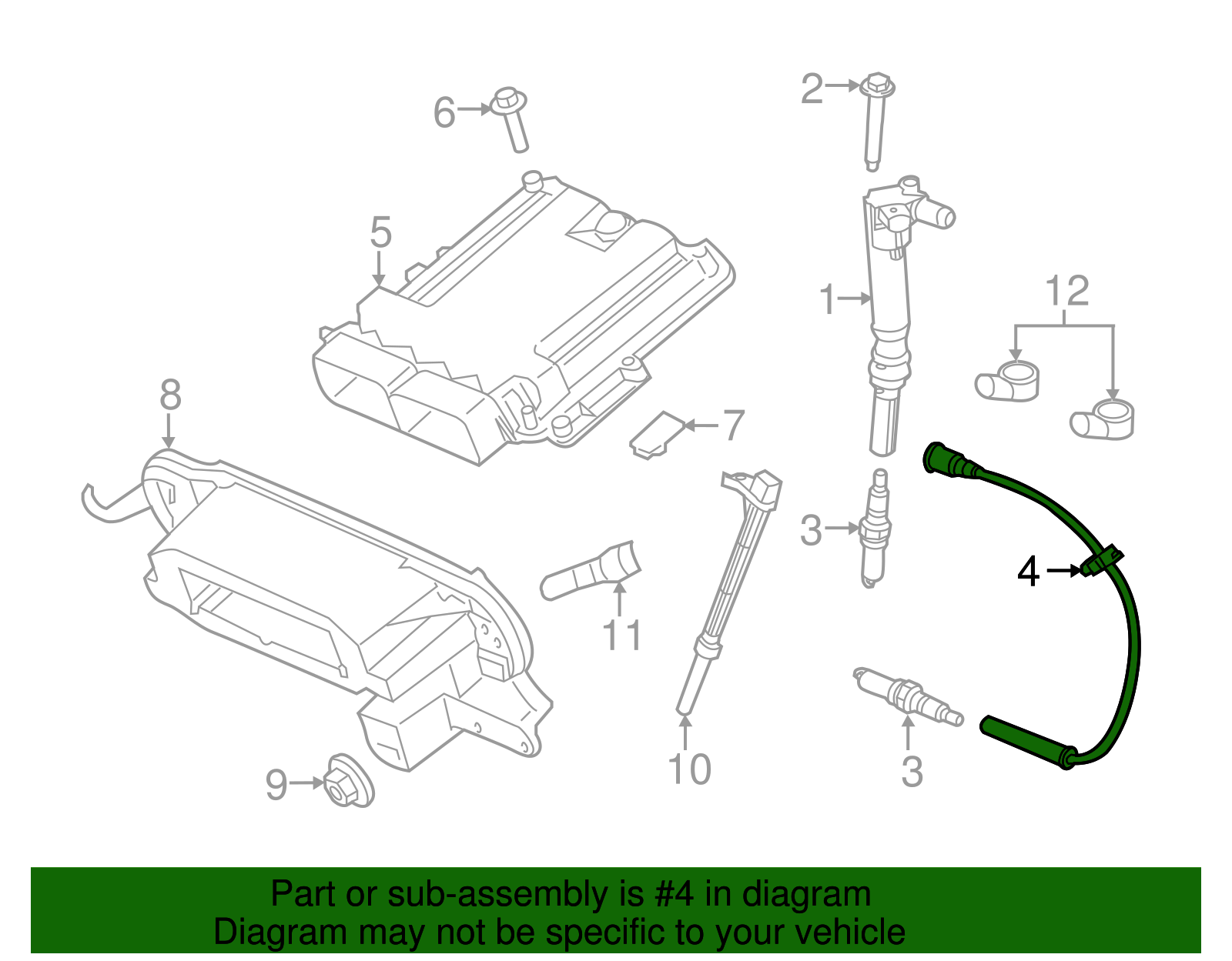 HC3Z-12286-E - Spark Plug Wire 2017-2022 Ford | Ford Parts Direct
