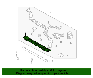 2004-2008 Chevrolet Lower Radiator Support Assembly with Nuts and Bolts ...