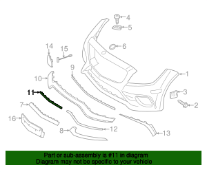 218-885-29-74 - Bumper Trim 2015-2018 Mercedes-Benz CLS 63 AMG® S ...